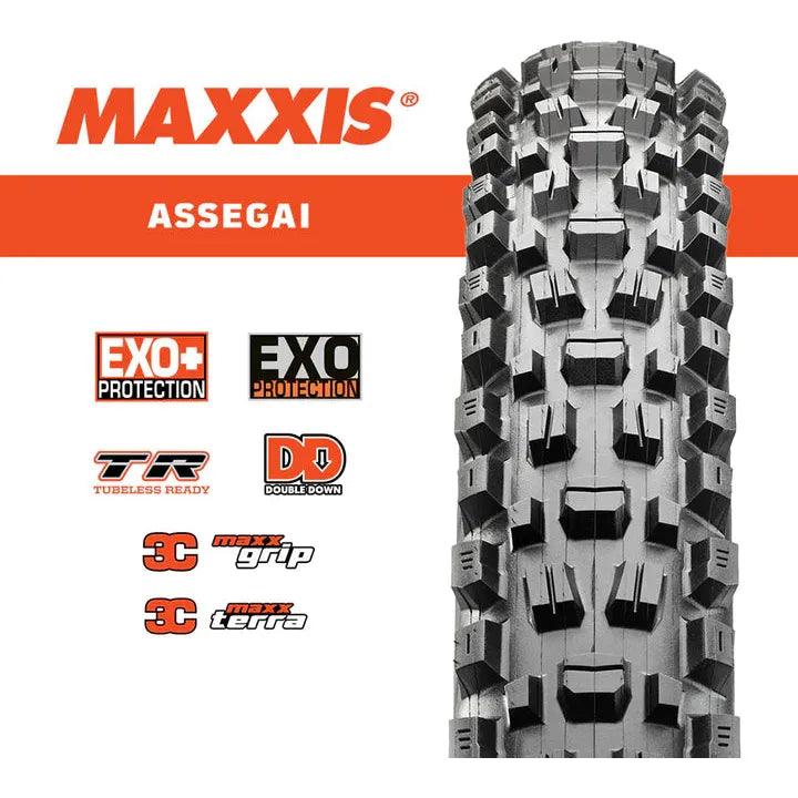 Maxxis 27.5x2.50 WT Assegai 3C/TR/DD Maxx Grip Foldable – Outside Sports